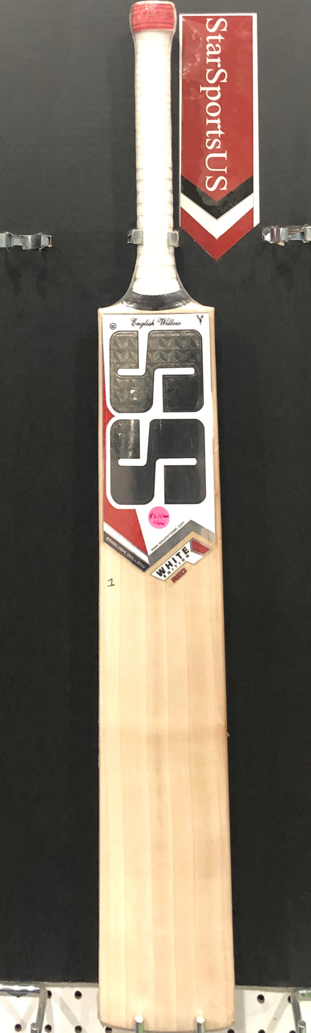 SS White Edition Red English Willow Cricket Bat – StarSportsUS